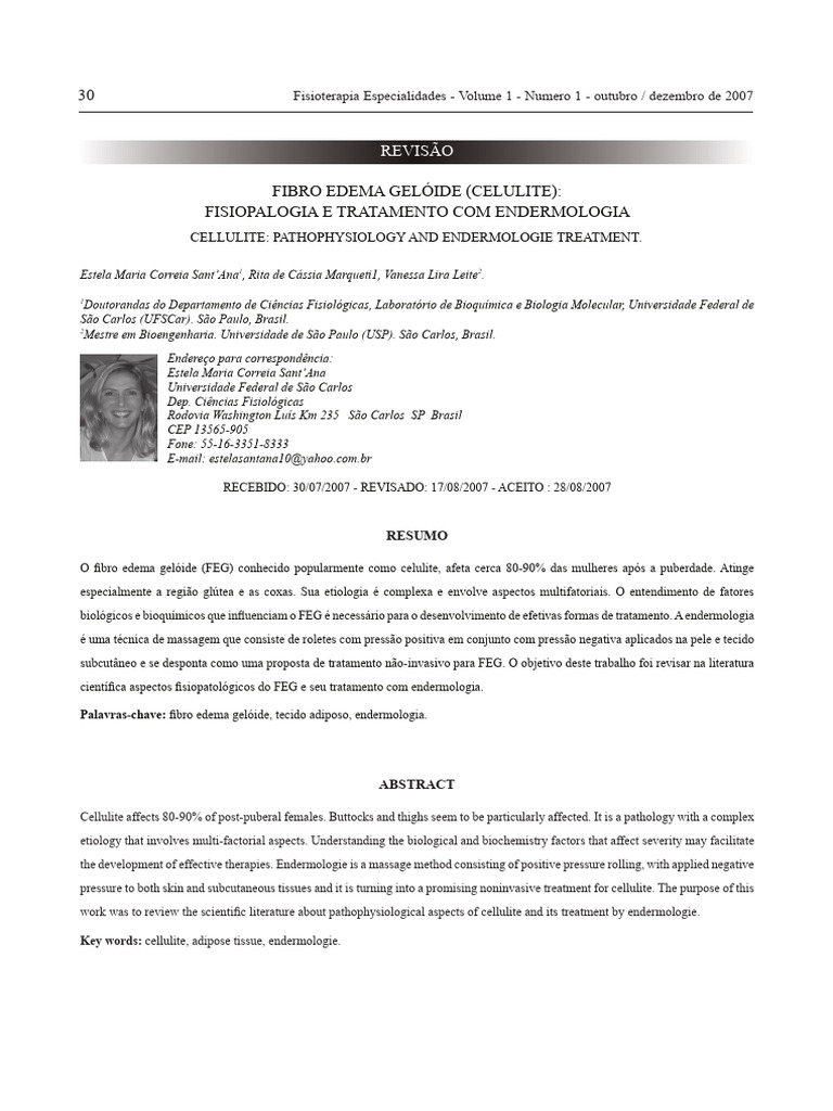 Fibro Edema Gelóide (Celulite) Fisiopatologia e Tratamento Com ...