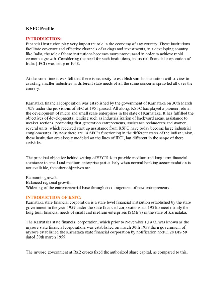 KSFC Loan Schemes and Services Overview | PDF | Board Of Directors ...