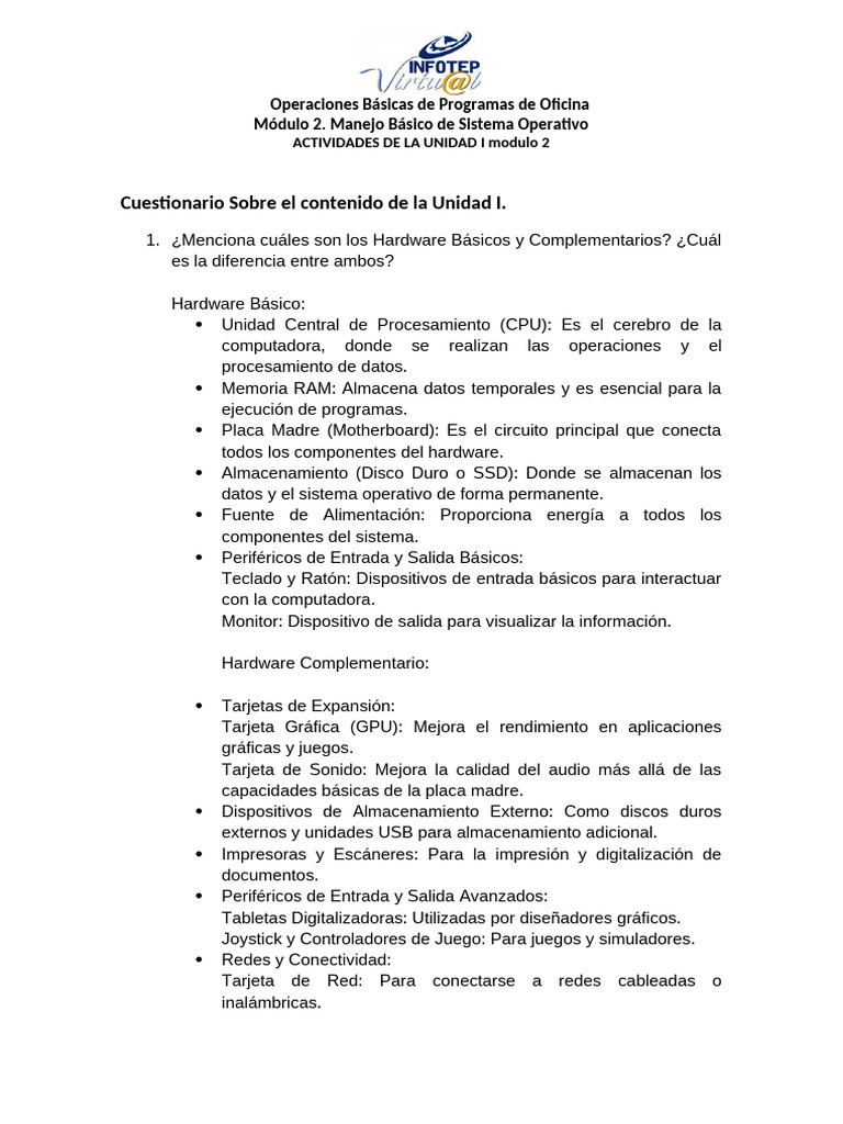 Actividad 1 Mã Dulo 2 | PDF