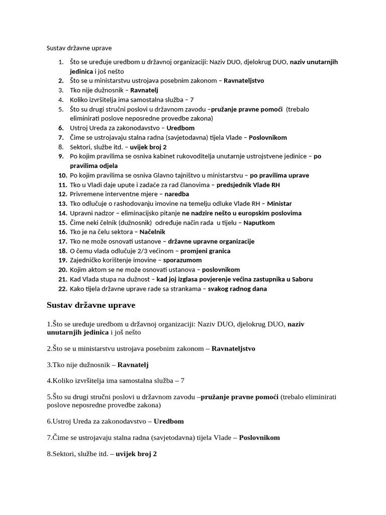 Sustav Državne Uprave | PDF