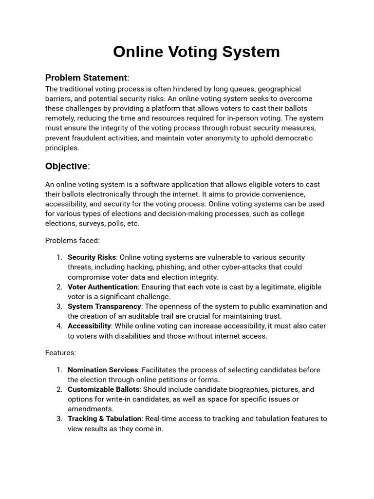 Online Voting System | PDF