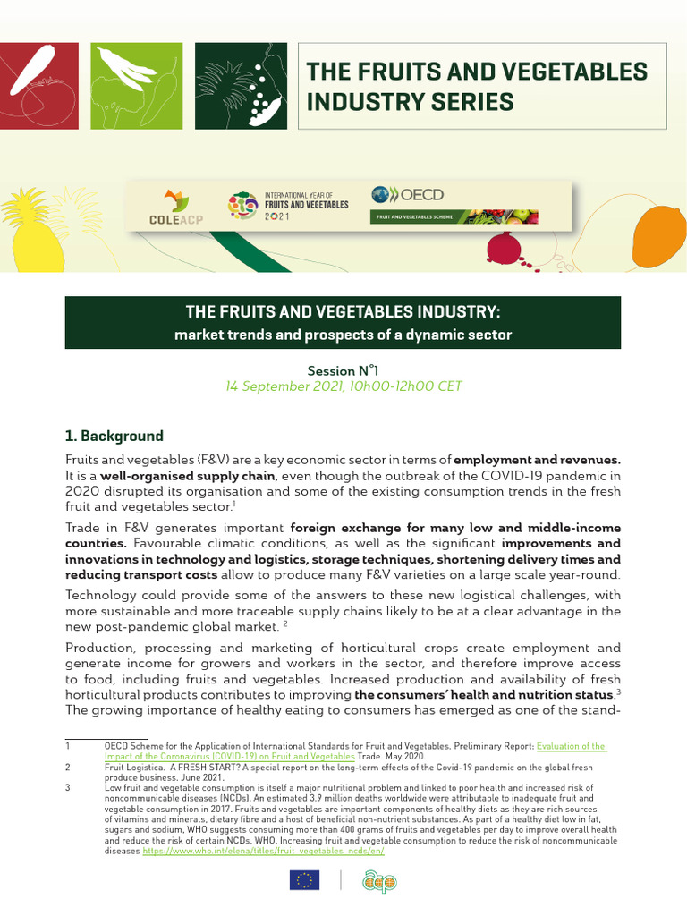 Programme Session1 OCDE COLEACP Fruitetlegumes 14 09 2021 | PDF
