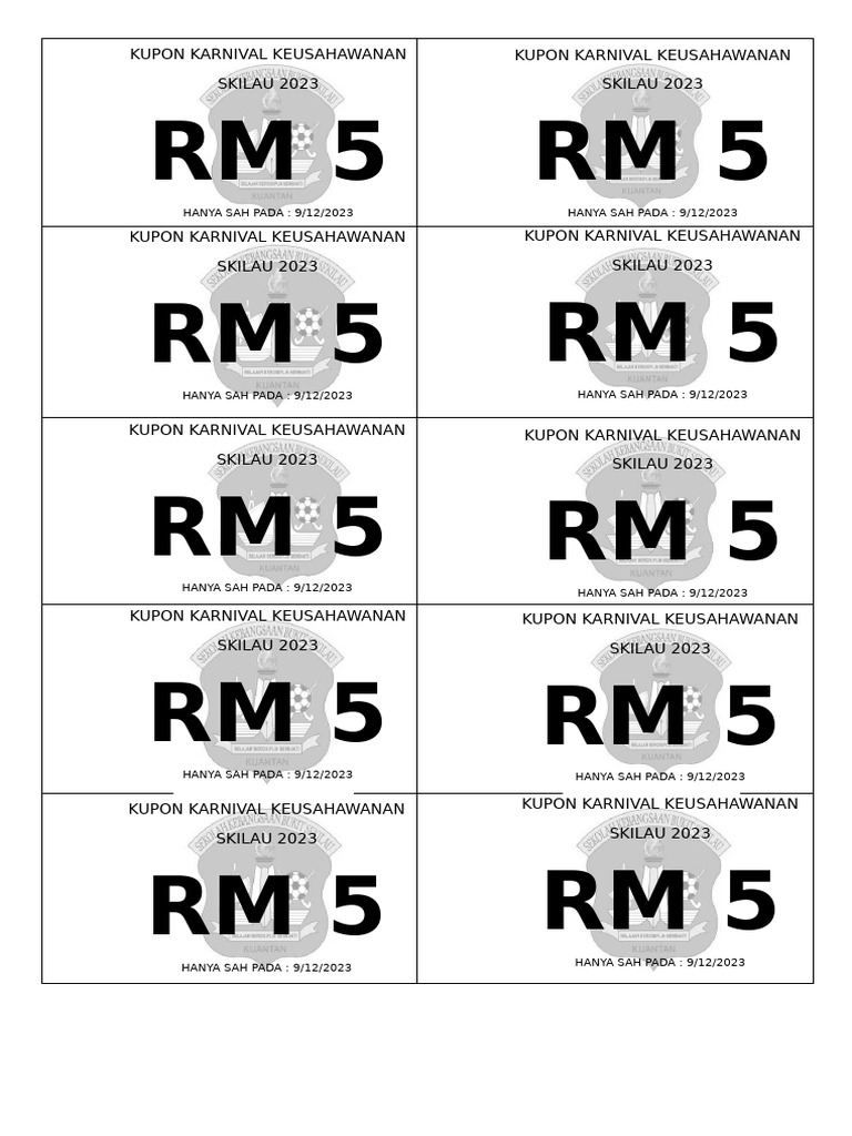 Kupon Hari Keusahawanan | PDF