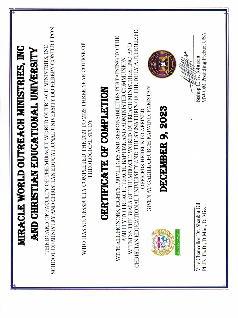Signed Pakistan 2023 Certificate of Completion | PDF