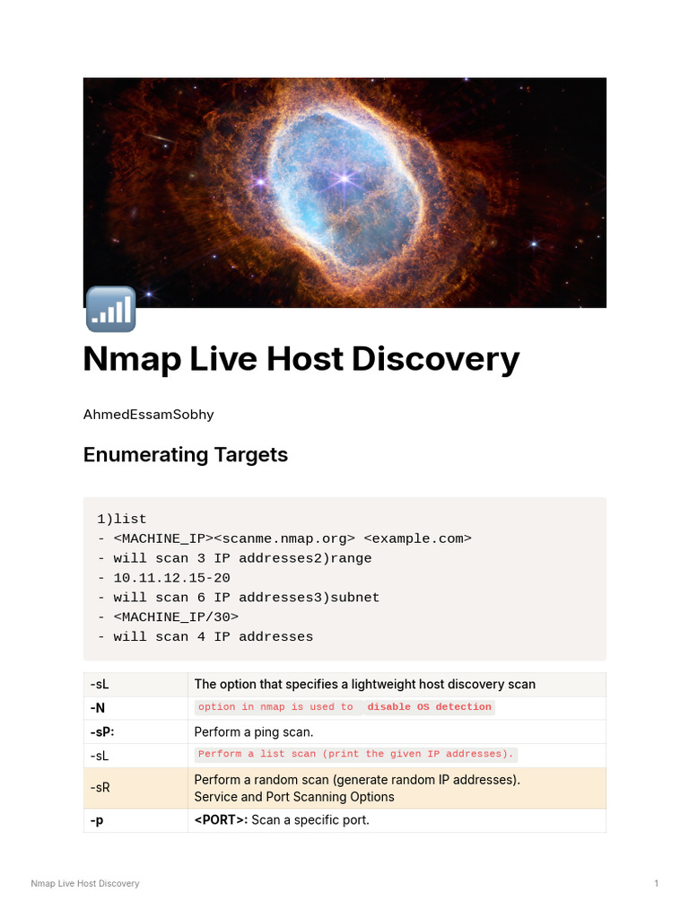 Nmap Notes | PDF