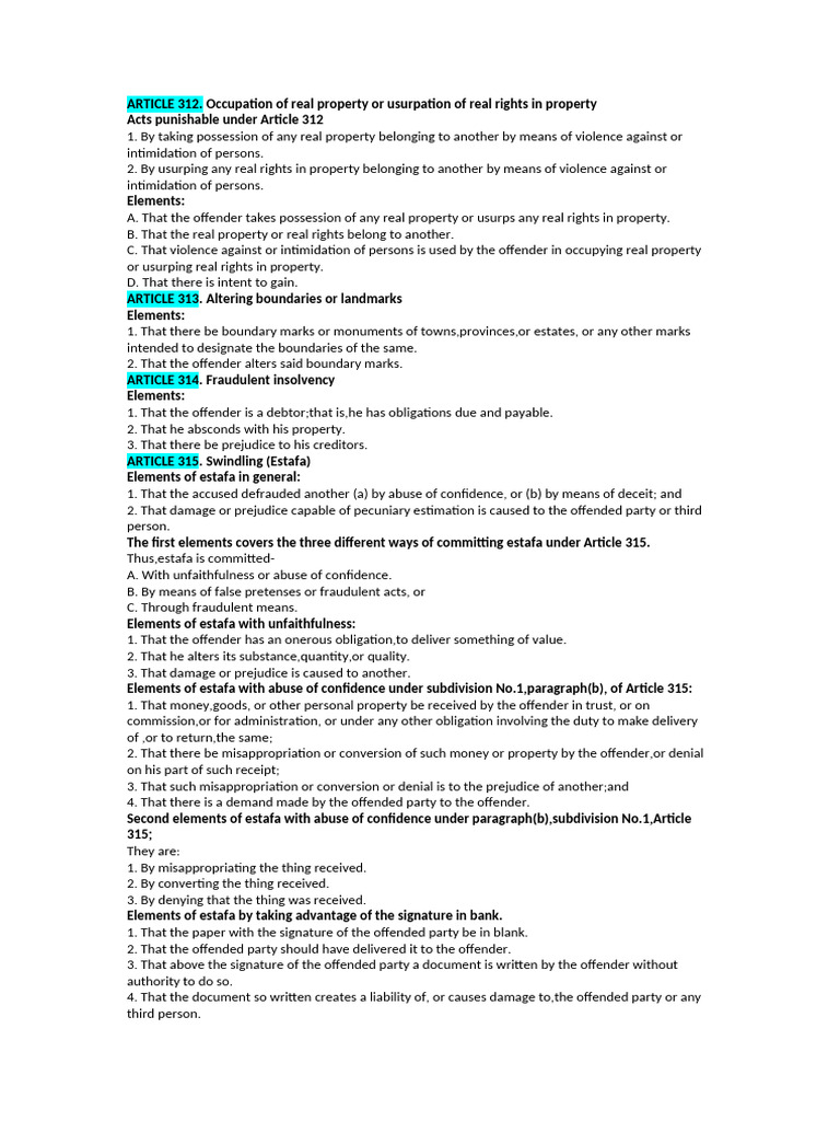 Article 312-332 | PDF
