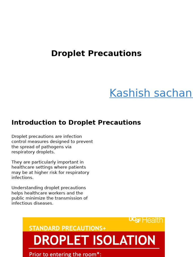 Droplet Precautions | PDF