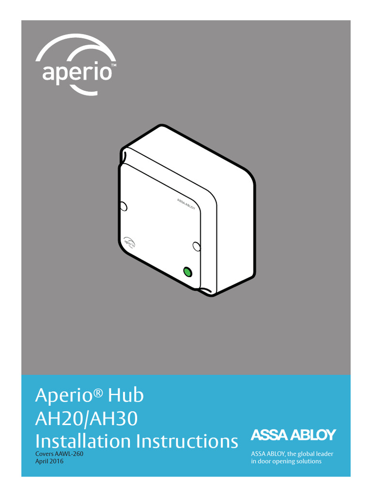ST-001810-Aperio Hub AH20-AH30 Installation Instructions-D | PDF | Antenna (Radio ...