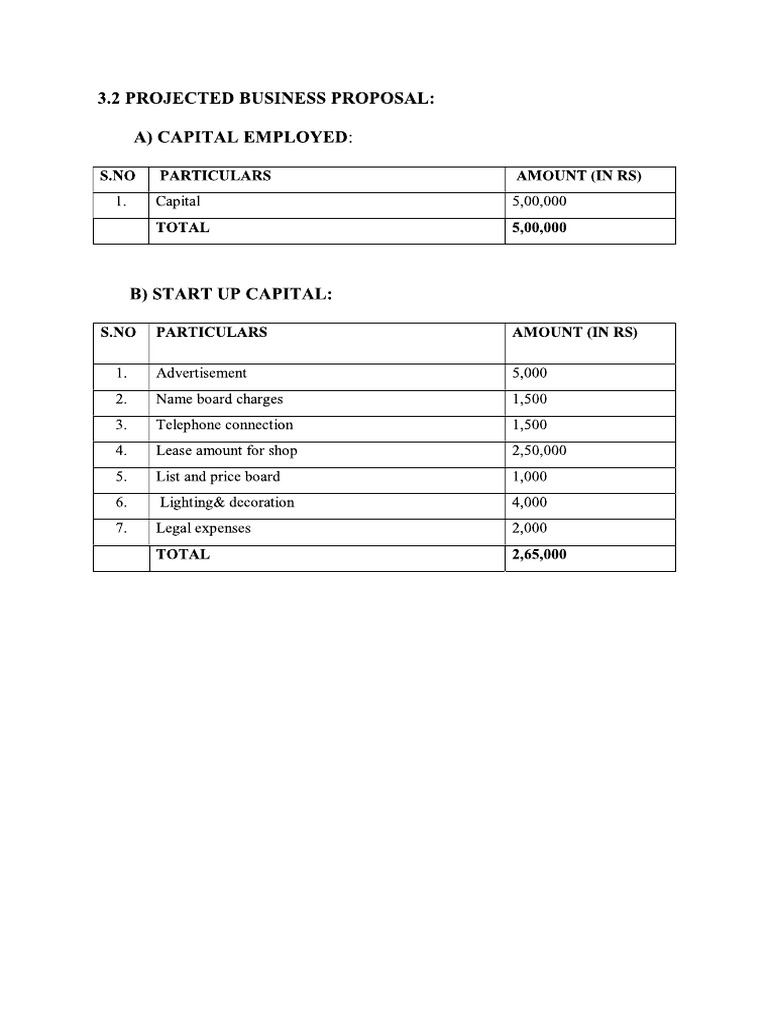Projected Business Proposal - Docx Final | PDF