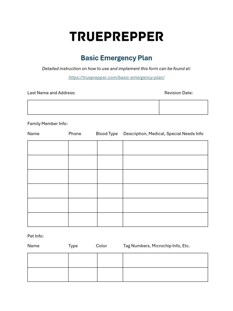 Basic Emergency Plan | PDF