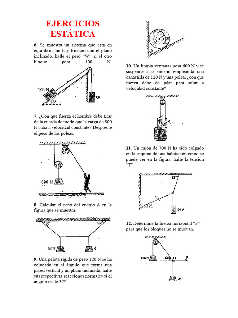 Ejercicios Estática | PDF