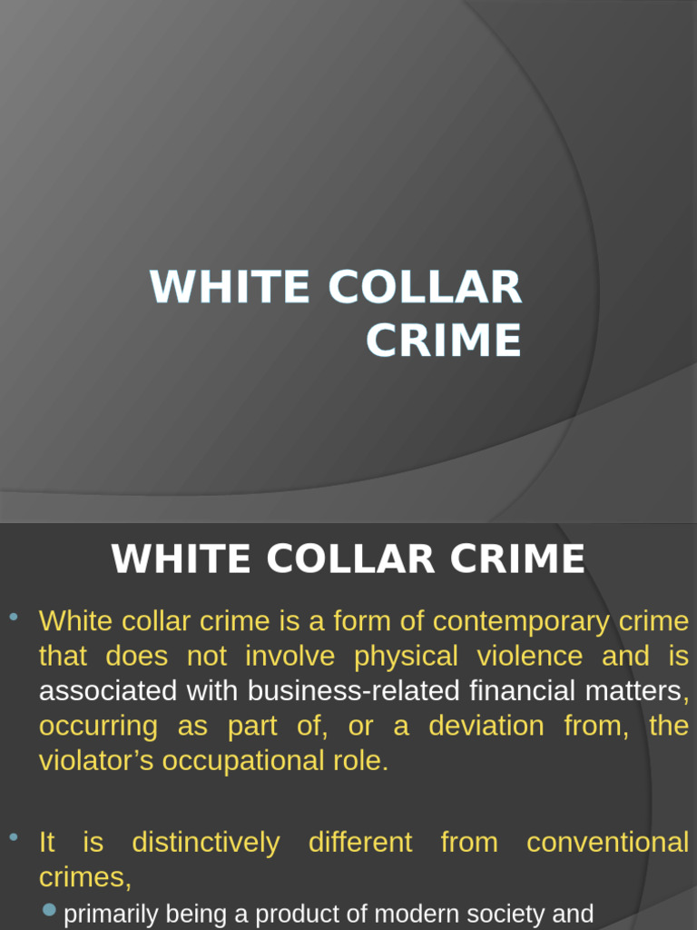 1 White Collar Crime | PDF