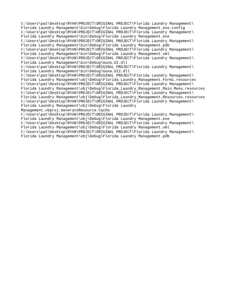 Florida Laundry Management - vbproj.FileListAbsolute | PDF