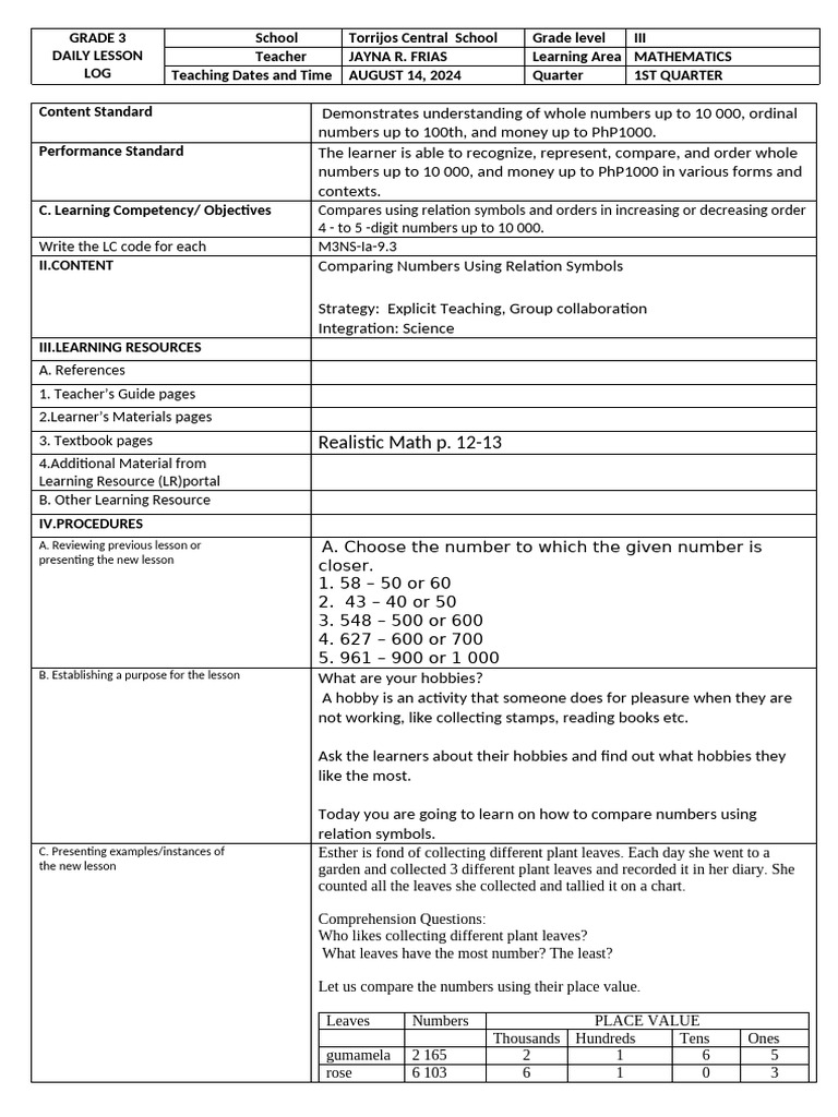 DLL MATH English | PDF