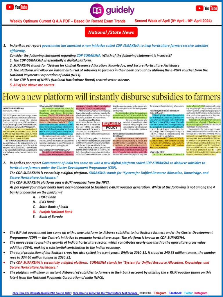 Guidely Weekly Optimum 2nd Week April | PDF
