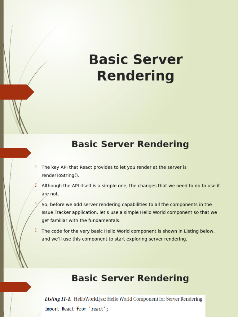 Basic Server Rendering | PDF