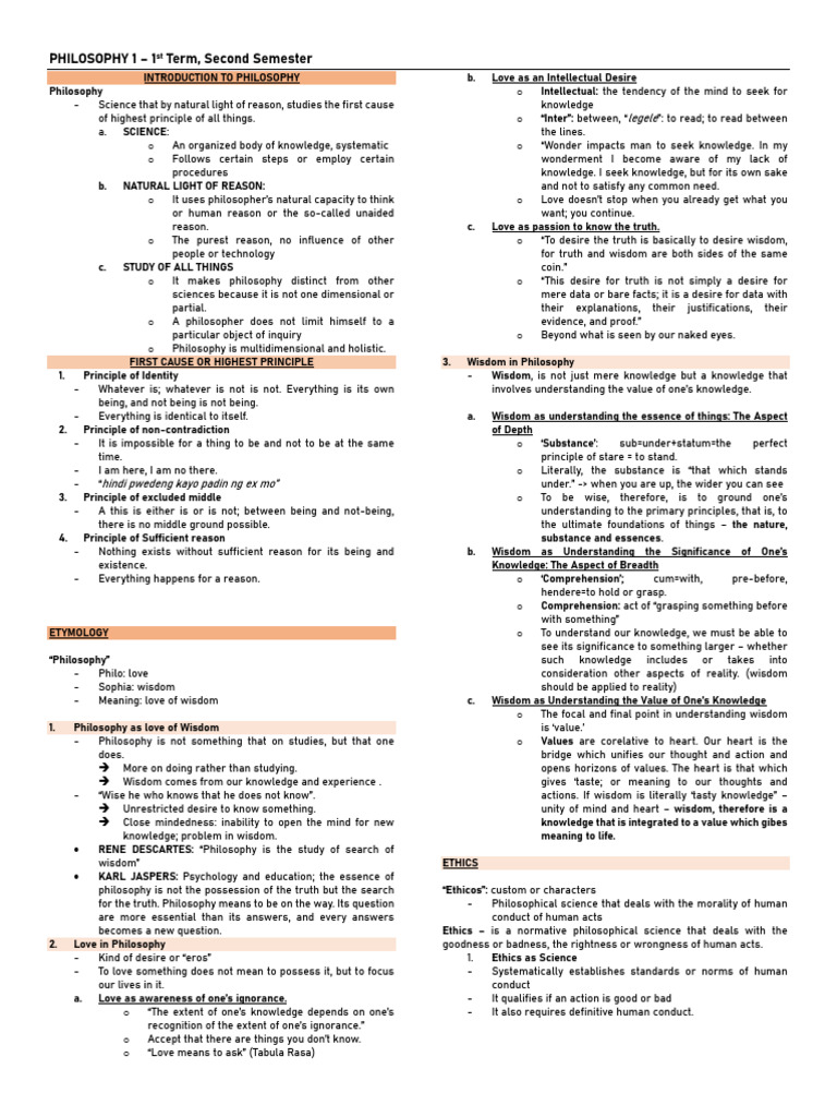 1st Term PHILO | PDF | Thought | Reason