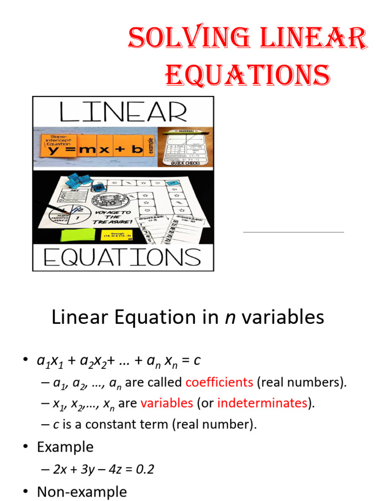 Solving Linear Equations | PDF
