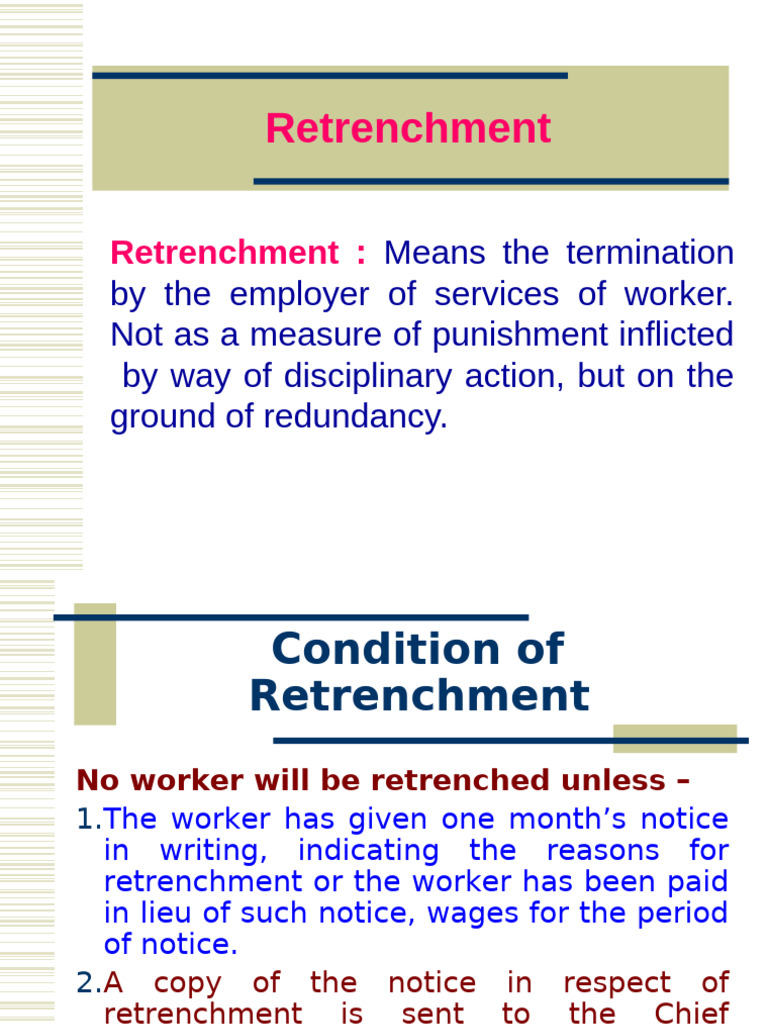 Condition of Retrenchment | PDF