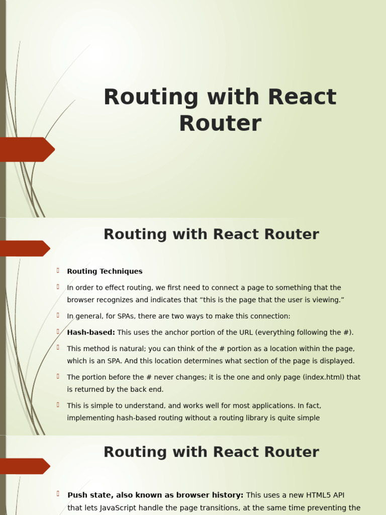 Routing With React Router | PDF