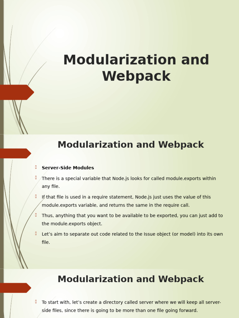 Modularization and Webpack | PDF