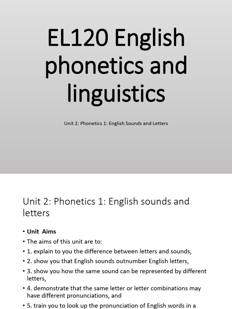 Unit 2 & 3 Phonetics and Linguistics | PDF