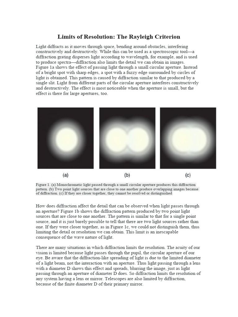 Limits of Resolution | PDF