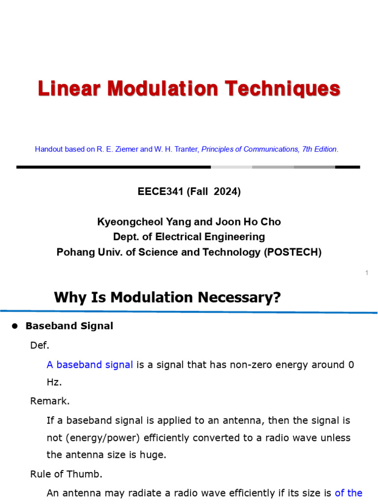 Ch03-Linear Modulation Techniques 240920a | PDF