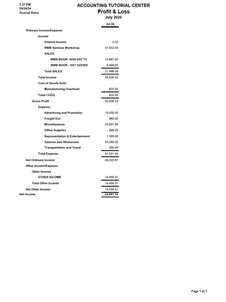 Income Statement | PDF