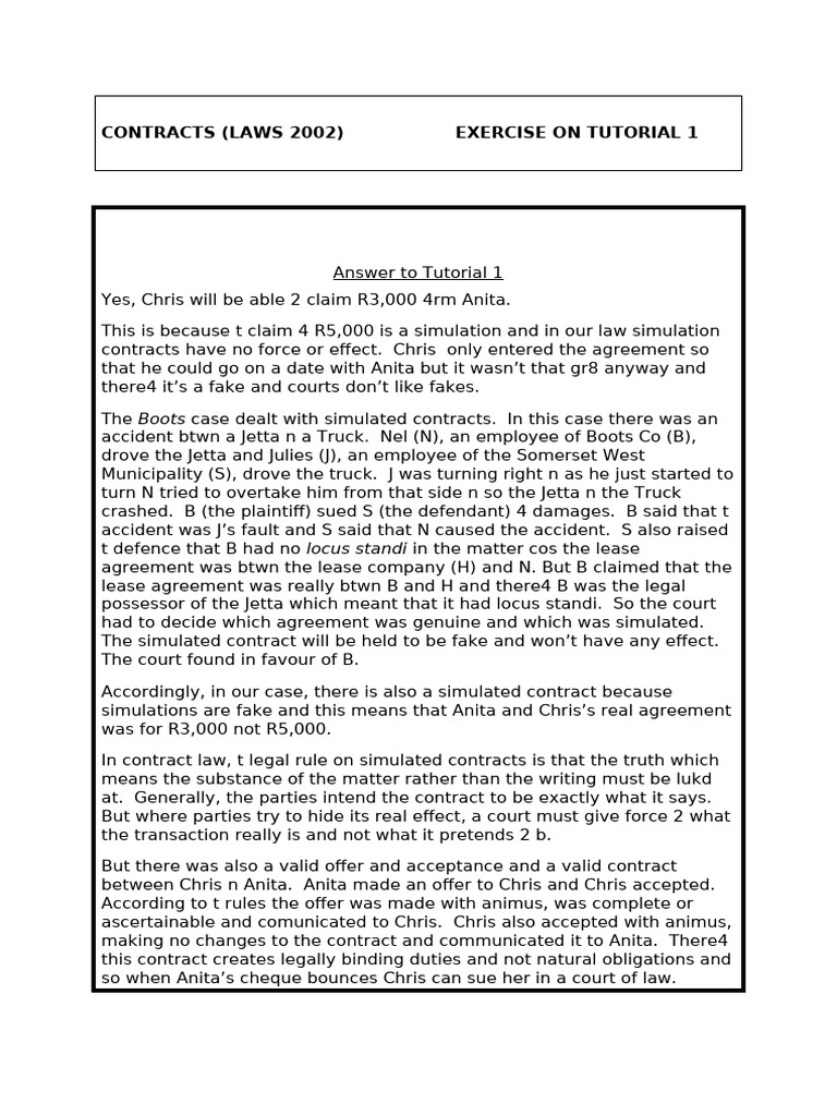 Tutorial 1 Answer | PDF