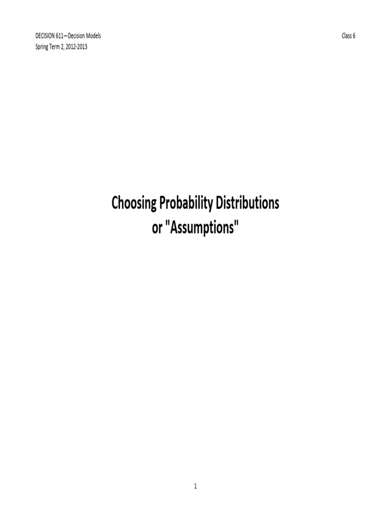Choosing Distributions 2013a | PDF