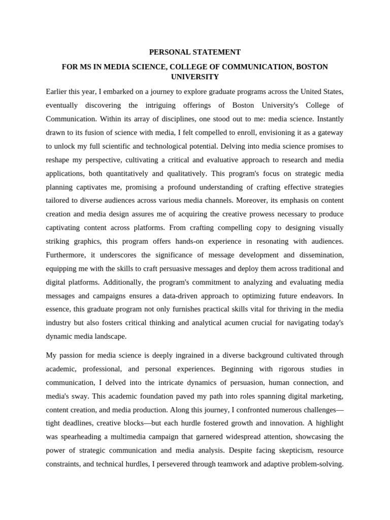 Personal Statement | PDF