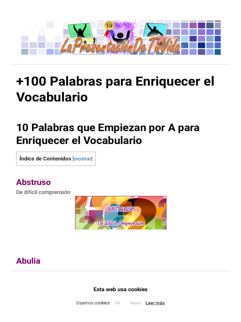 ENRIQUECE tu VOCABULARIO 】+100 Palabras NUEVAS | PDF