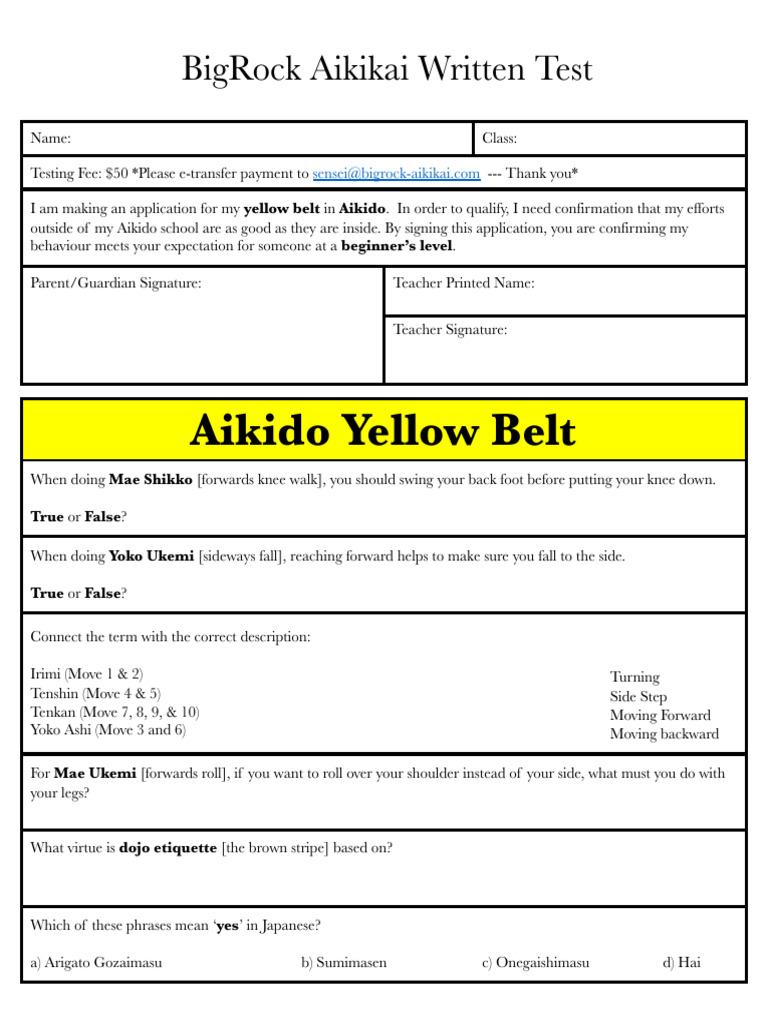 Yellow Belt Written Test | PDF