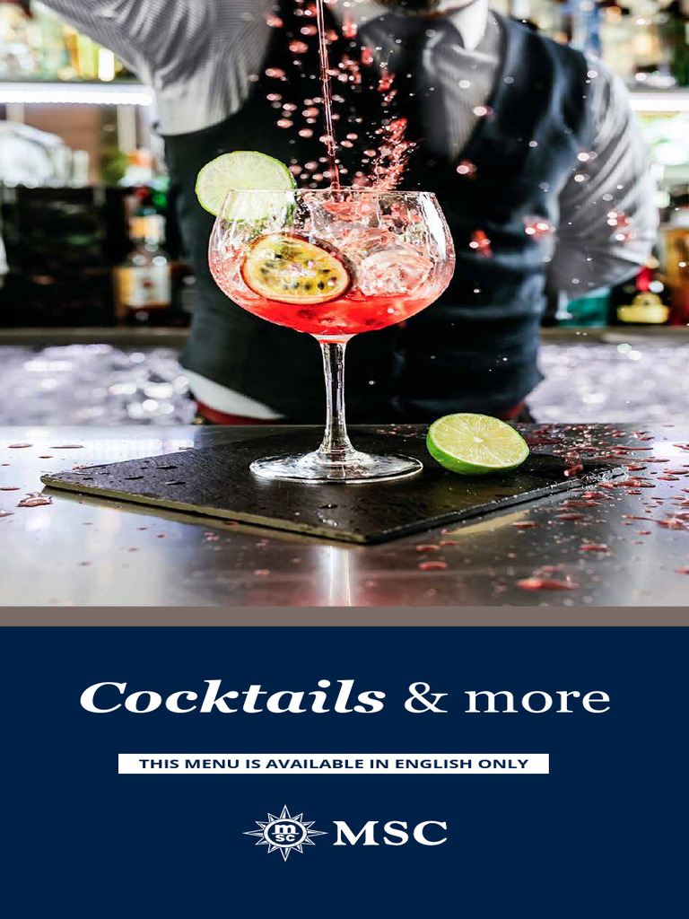 MSC Drink Bar Menu 2024 | PDF