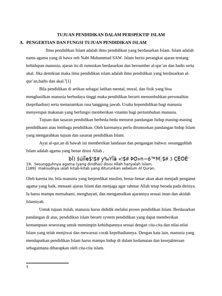 Tujuan Pendidikan Dalam Perspektif Islam | PDF