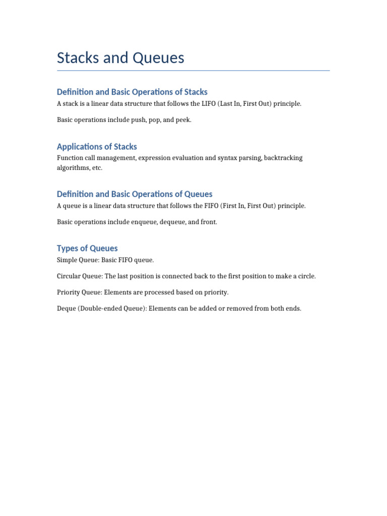 Stacks and Queues | PDF