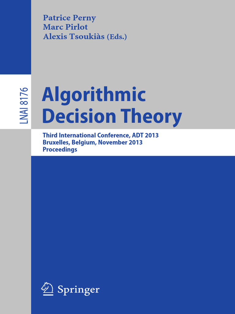 Algorithmic Decision Theory ADT 2013 | PDF