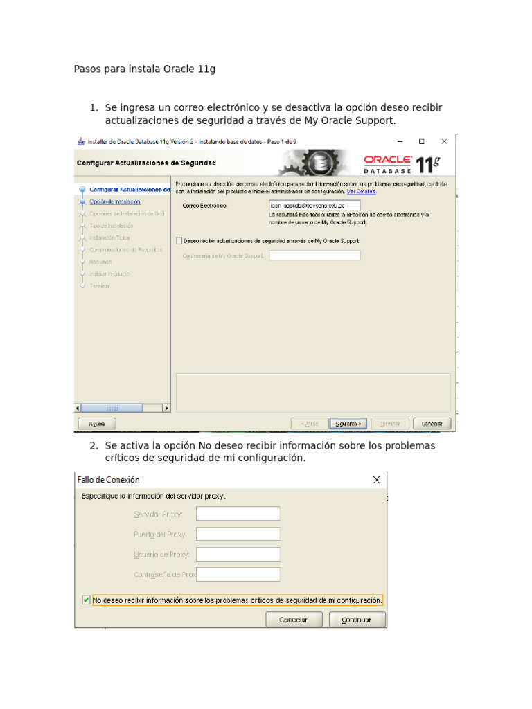 Pasos para Instalar Oracle 11g | PDF