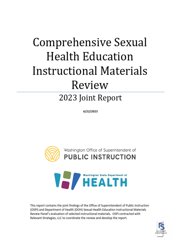 Comprehensive Sexual Health Education Instructional Materials Review | PDF