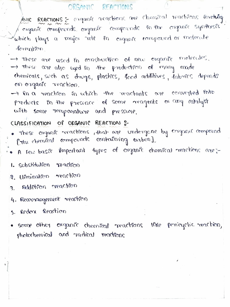Organic Reactions | PDF