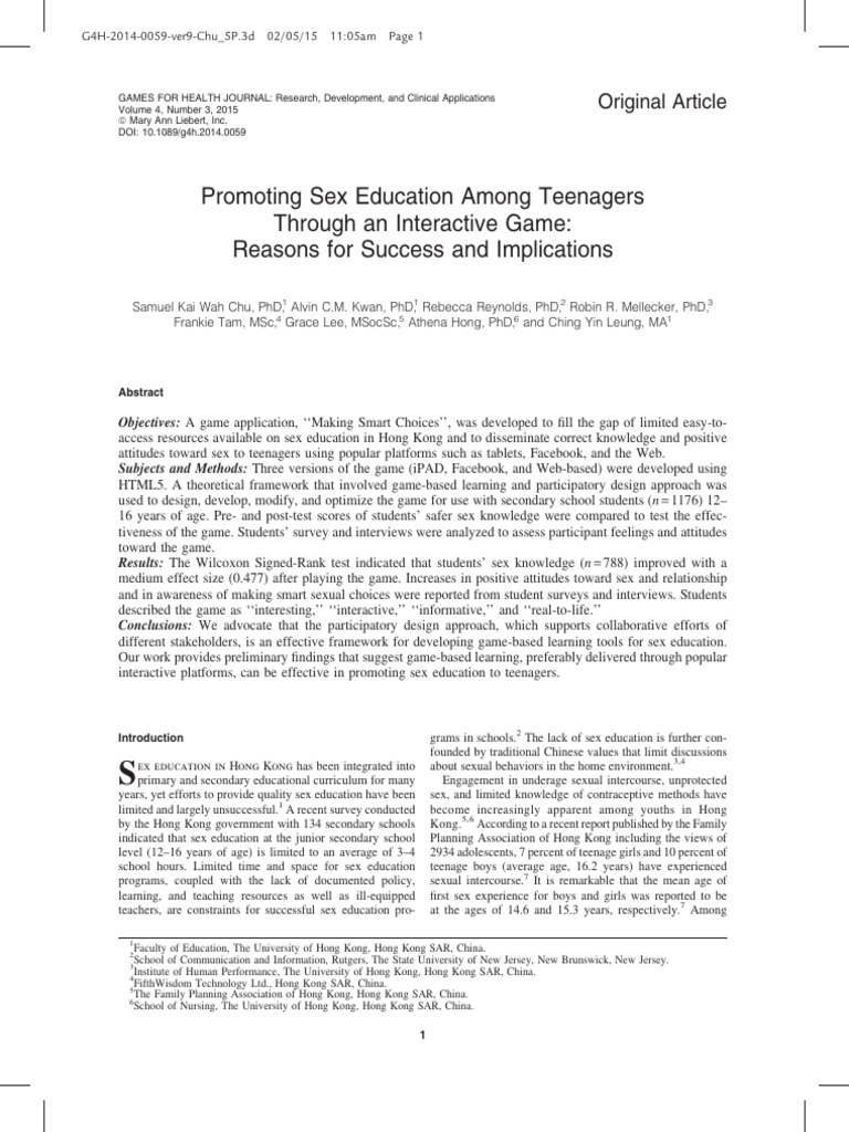 Promoting Sex Education Among Teenagers Pdf 3778