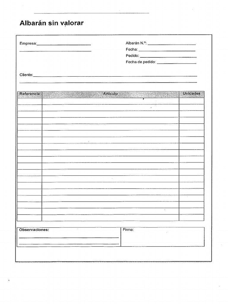 Albarán Sin Valorar | PDF