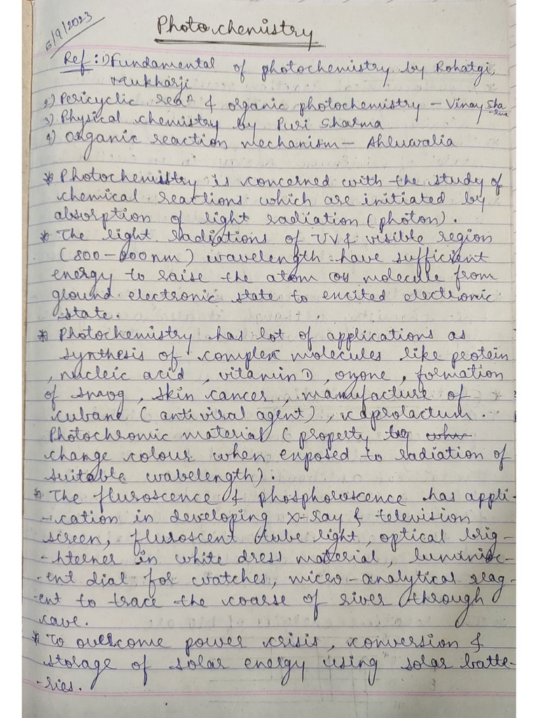 Photochemistry 1 | PDF