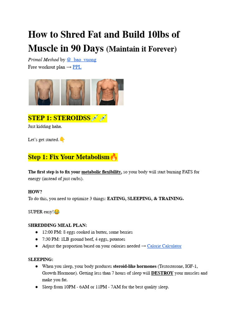 How To Shred Fat and Build 10 Lbs of Muscle and Repeat 4 | PDF