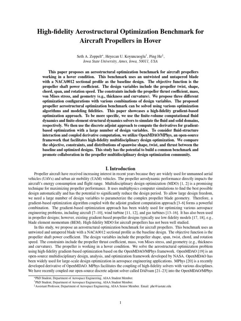 Paper Propeller Benchmark | PDF
