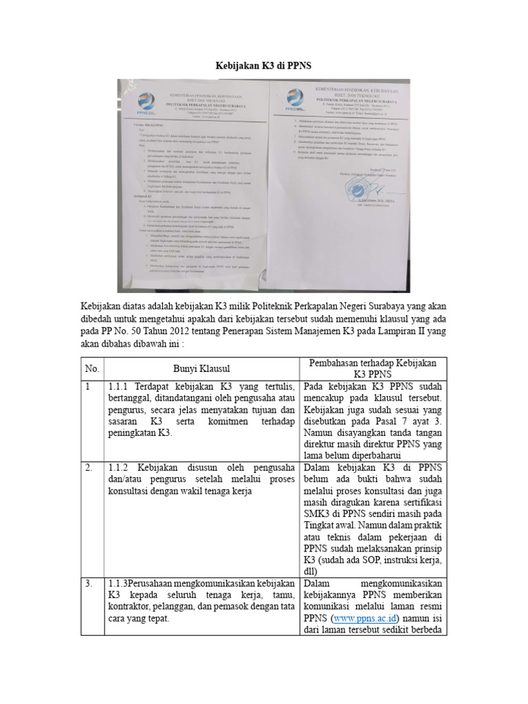 Tugas Kebijakan K3 | PDF