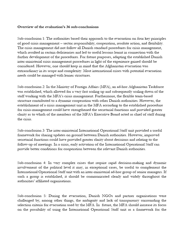 Sub Conclusions | PDF