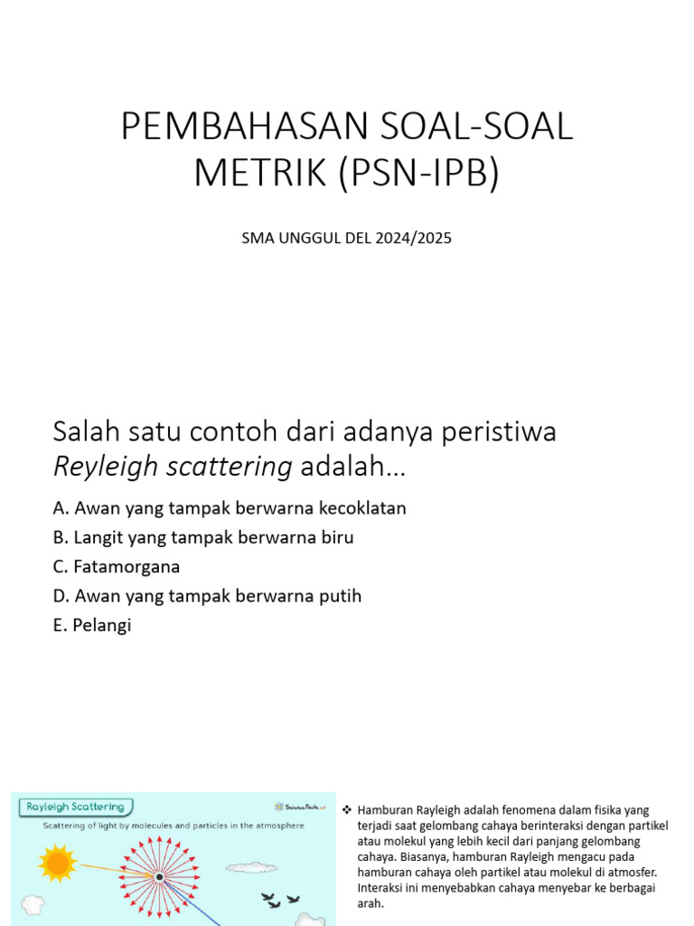 Pembahasan Soal-Soal Metrik (Psn-Ipb) | PDF