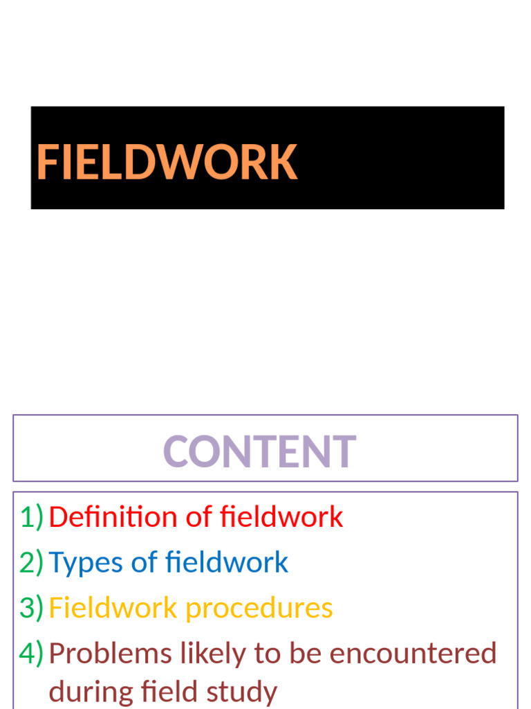 Fieldwork f1 | PDF